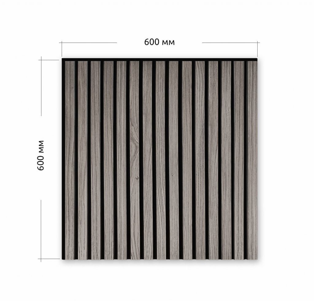 LINES MINI slatted panel. Wooden slats - Gray oak
