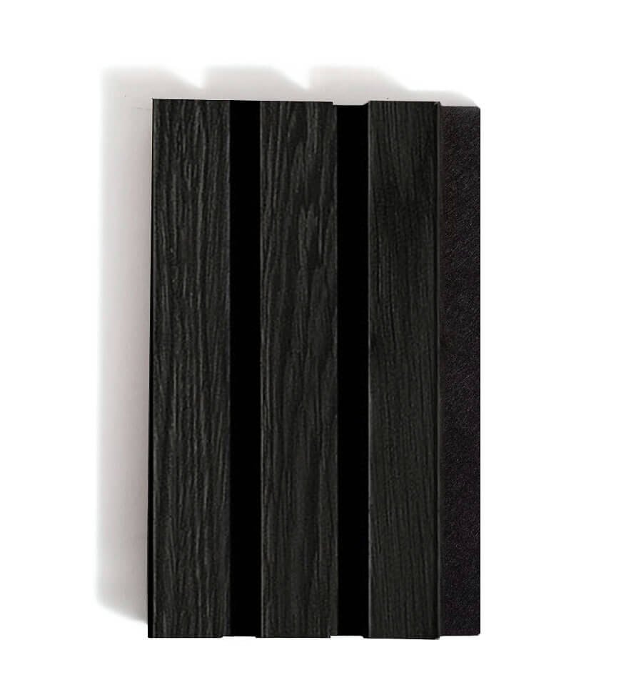 Sample - Slatted panel Lines, Oak Black - from ScandiWall